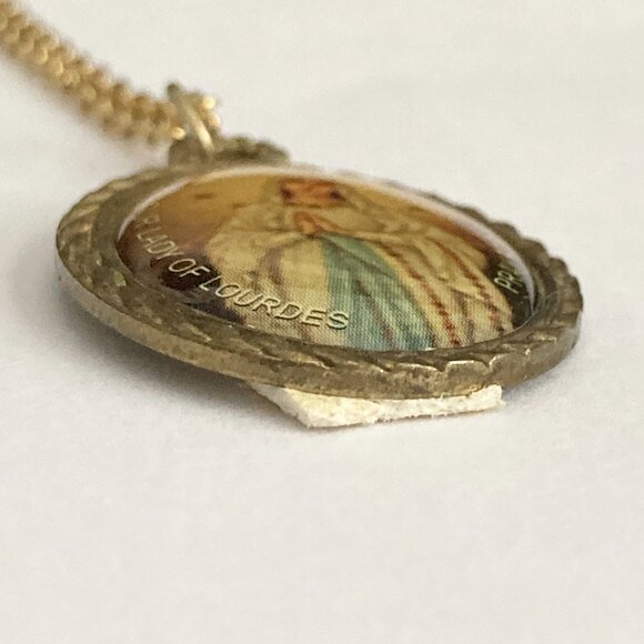 Vintage | Jewelry | Vintage Our Lady Of Lourdes Necklace Catholic Saint ...